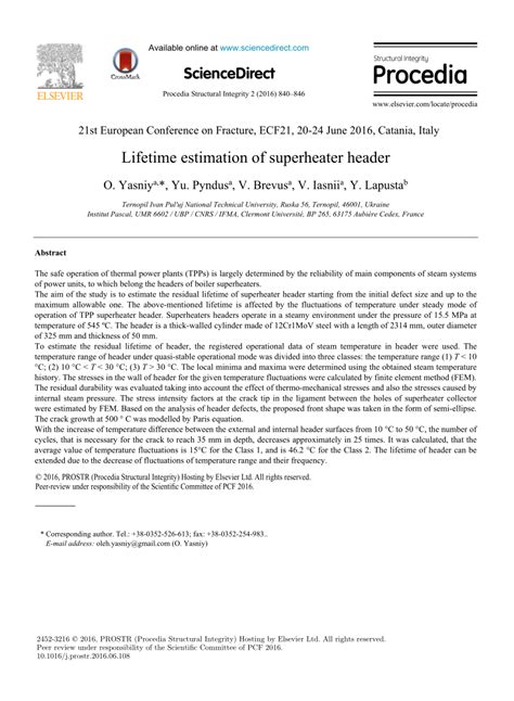 Pdf Lifetime Estimation Of Superheater Header