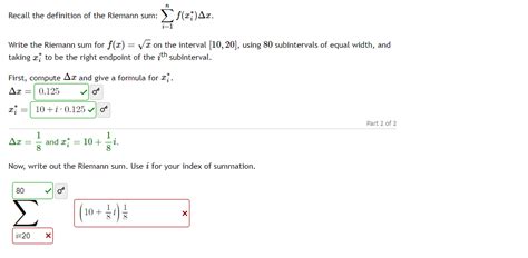 Solved Recall The Definition Of The Riemann Sum