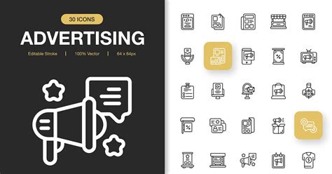advertising icons icons ft icon and media envato elements