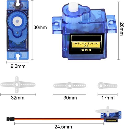 10 Pcs Sg90 9g Micro Servo Motor Kit Mini Servos For Rc Robot Armhand
