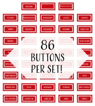 Customizable Canvas LMS Buttons Red By Ms Mary Mac TpT
