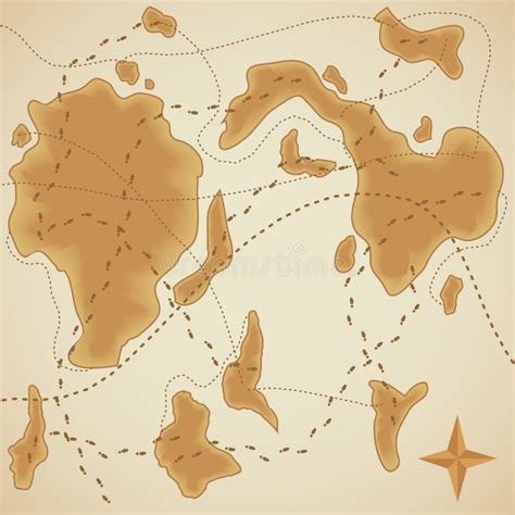 Background Of Old Style Map Stock Vector Illustration Of Tracks Pirate