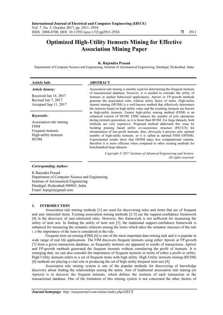 Optimized High Utility Itemsets Mining For Effective Association Mining