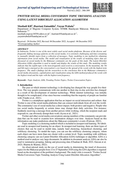 Pdf Twitter Social Media Conversion Topic Trending Analysis Using