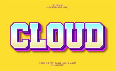 Premium Vector Cloud Text Effect