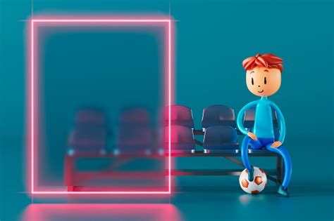 액션 만화 3d 캐릭터 스포츠 액션의 소년3d 일러스트 레이터 다채로운 인간 디자인 행복한 얼굴 스포츠 오브젝트 렌더링 피트니스 활동 건강 개념입니다 공간 배경을 복사합니다