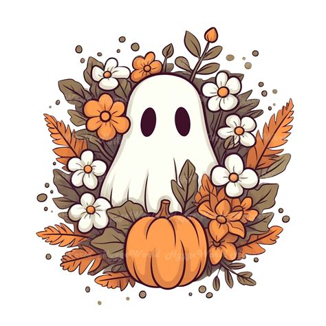 Cute Ghost Png Halloween Sublimation Design Spooky Ghost Fall
