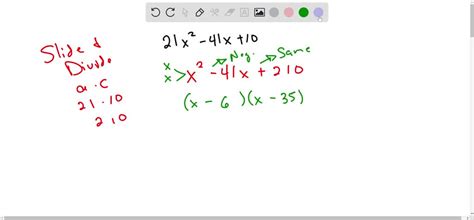 Factor Each Trinomial Completely See Examples 1 Through 5 21 X 2 41 X 10 Numerade