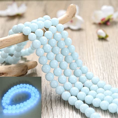자연 빛나는 돌 구슬 어둠 속에서 빛나는 낚시 느슨한 구슬 여자 남자 팔찌 목걸이 Diy 쥬얼리 만들기 6 8 10mm구슬