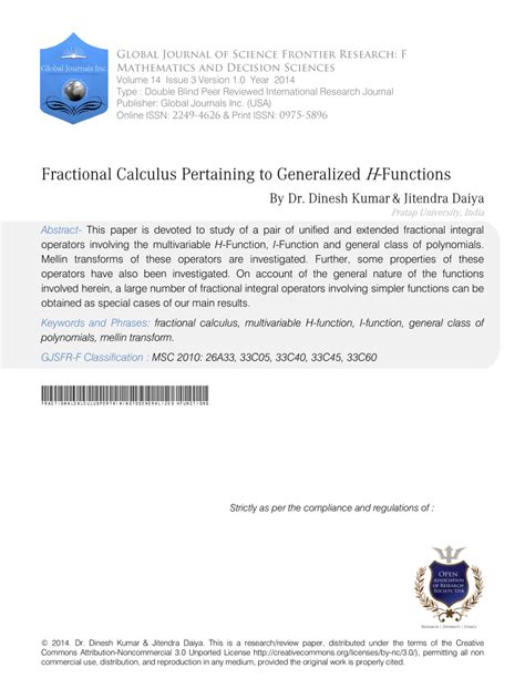 Pdf Fractional Calculus Pertaining To Generalized H Functions