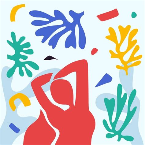 Premium Vector Flat Abstract Art With Henri Mattise Style Woman