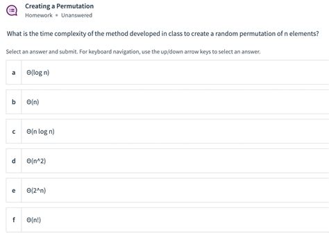 Solved Creating A Permutation Homework • Unanswered What