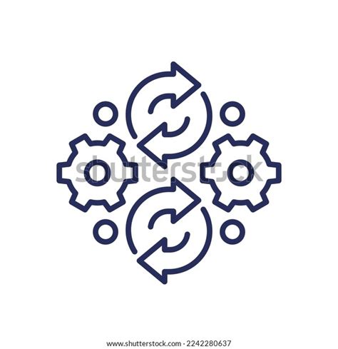 Iteration Iterative Process Line Icon Stock Vector Royalty Free