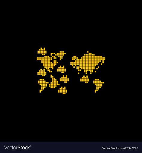 World Pixel Map Design Royalty Free Vector Image