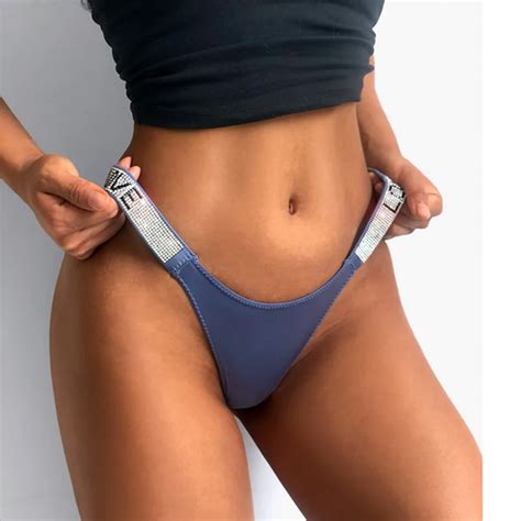 Sp And City 반짝이는 라인석 속옷 여성 섹시한 새틴 팬티 끈 스포츠 피트니스 엉덩이 리프팅 원활한 팬티 란제리 신제품 여성용 팬티 Aliexpress