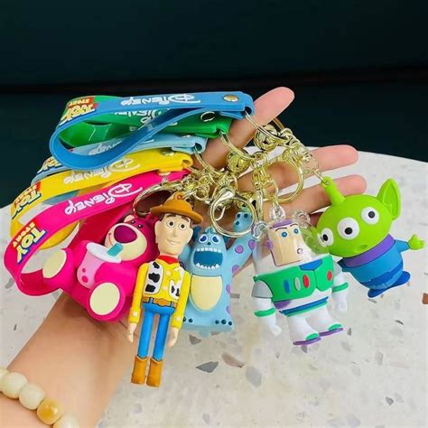 Toy Story Keychain Cute Strawberry Bear Doll Car Keychain Bag