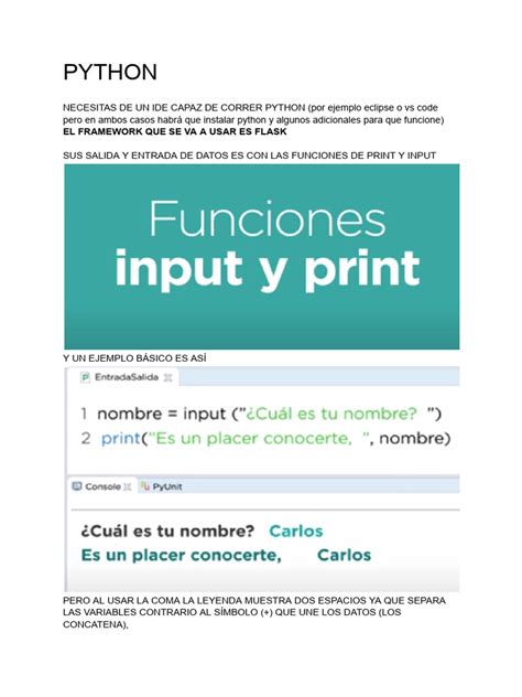 Elementos Basicos De Python Pdf Python Lenguaje De Programación Objeto Informática