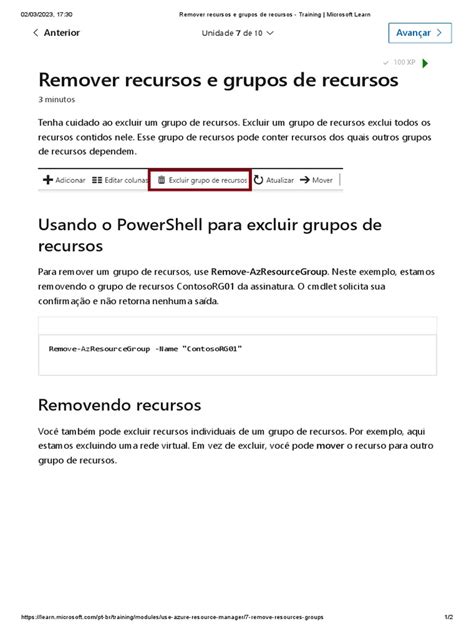 8 Remover Recursos E Grupos De Recursos Training Microsoft Learn Pdf