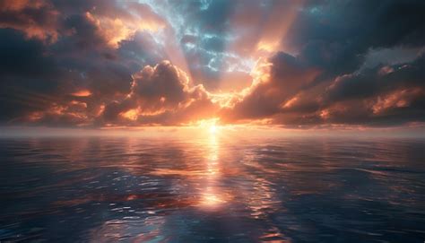 Premium Photo In The Middle Of The Sea Landscape Sky Panorama Light Movie Scene Macos Background
