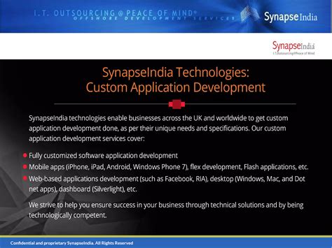 Synapseindia Technologies Custom Software Development Ppt Social