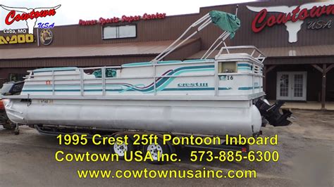 1995 Crest 25ft Pontoon Inboard Youtube