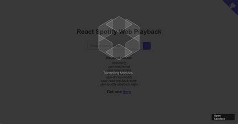 React Spotify Web Playback Demo Codesandbox