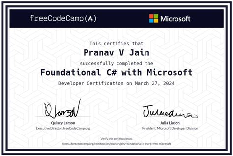 Pranav V On Linkedin Csharp Freelancing Certification Microsoft