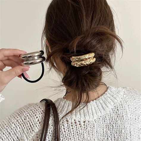 Onregelmatige Gouden Kleur Haarbanden Elastische H Grandado