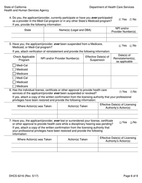 Form Dhcs6216 Download Fillable Pdf Or Fill Online Medi Cal Rendering