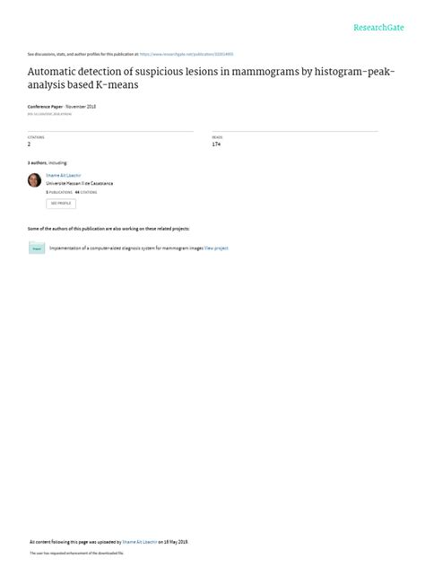 2018 Automatic Detection Of Suspicious Lesions Pdf