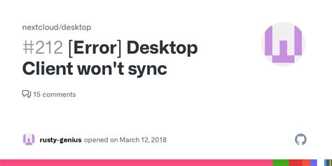 [error] Desktop Client Wont Sync · Issue 212 · Nextcloud Desktop · Github