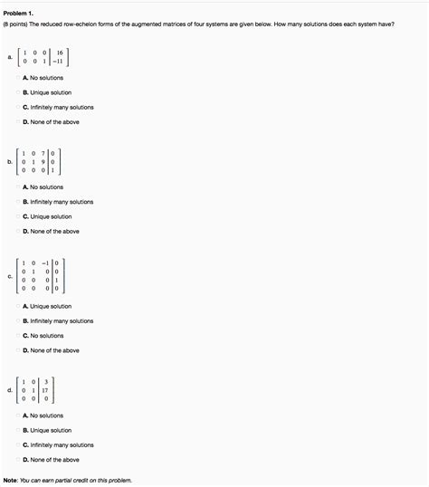 solved problem 1 8 points the reduced row echelon forms