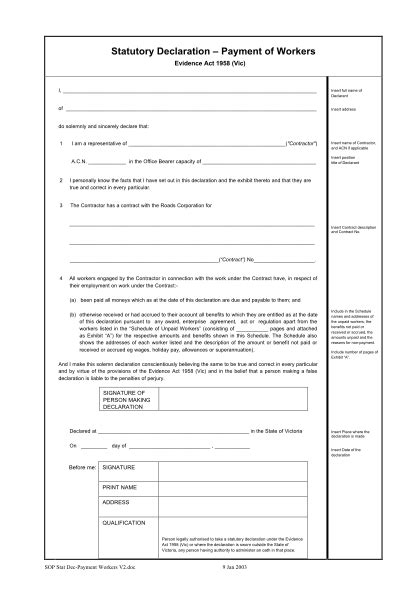 Statutory Declaration Form Vic Page Free To Edit Download Print CocoDoc