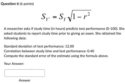 Solved Question 6 6 Points SY SY1r2 A Researcher Asks If Chegg Com