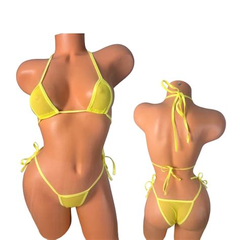 Sheer Mesh Micro Bikini Etsy