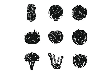 Farm Cabbage Icons Set Simple Style Graphic By Anatolir56 · Creative Fabrica