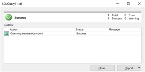 remove the popup message after removing the sql document in sql server