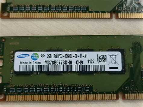 Samsung DDR 3 Desktop RAM 2GB X 2 Computers Tech Desktops On Carousell