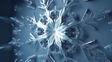 Frozen Snowflake Looks Very Realistic Background 3d Rendering Illustration Christmas Background