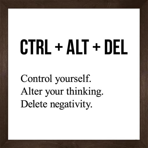 Ctrl Alt Delete Sign Motivational Sign Positivity Wall Art Work Sign Control Yourself Alter Your