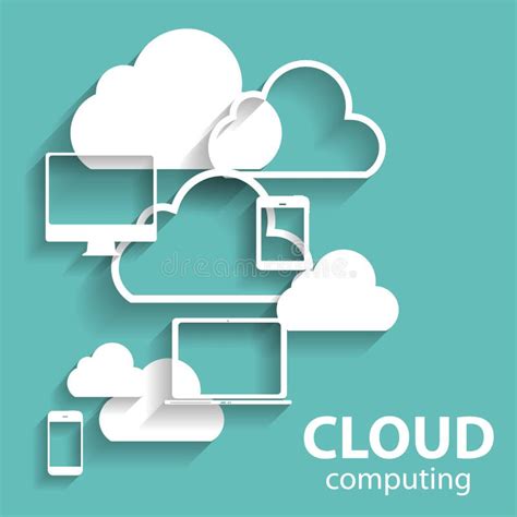 Modern Flat Thin Line Design Vector Illustration Concept Of Cloud Computing Technologies
