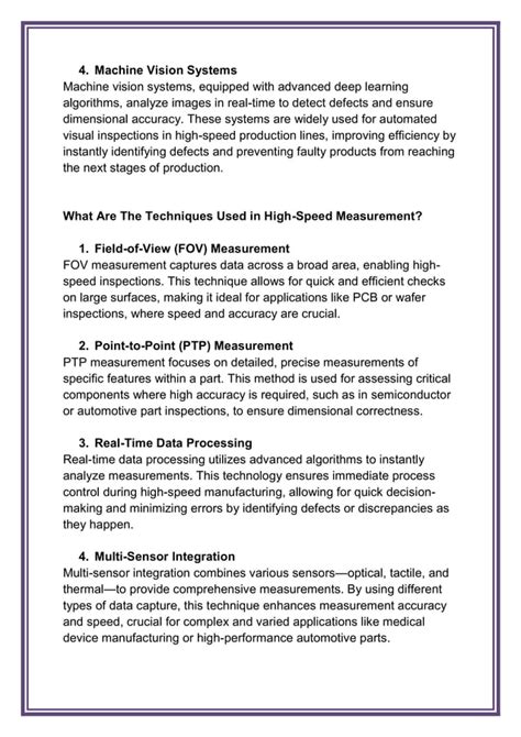 What Is High Speed Measurement View Micro Metrology Pdf