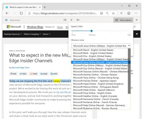 Microsoft Improves Chromium Edge Read Aloud Feature With Improved