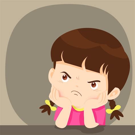 Premium Vector Angry Girls Face