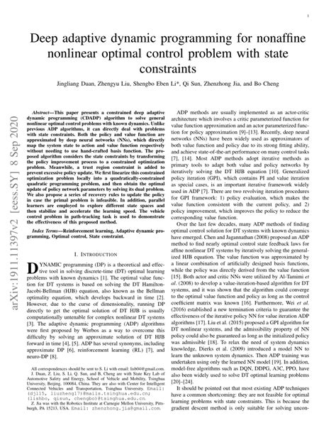 Pdf Deep Adaptive Dynamic Programming For Nonaffine Nonlinear Optimal