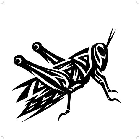 Premium Vector Grasshopper In Modern Tribal Tattoo Abstract Line Art Of Animals Minimalist