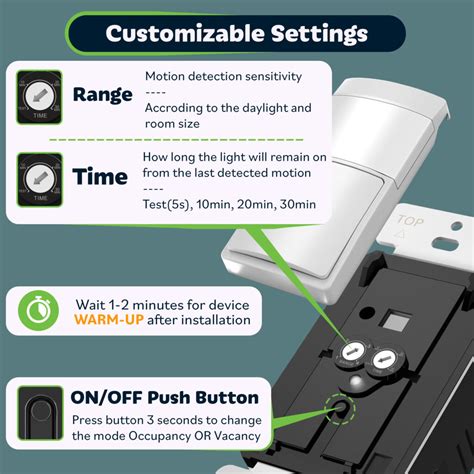 Topgreener Pir Motion Sensor Light Switch Occupancy And Vacancy Motion Sensor Switch Operable