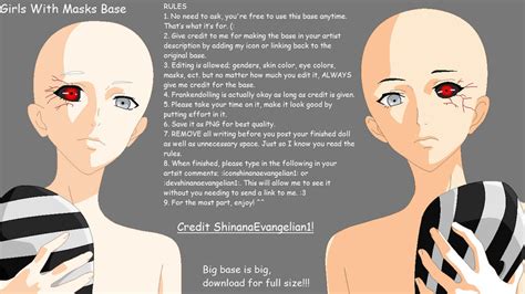 Girls With Masks Base By Shinanapixelbases On Deviantart