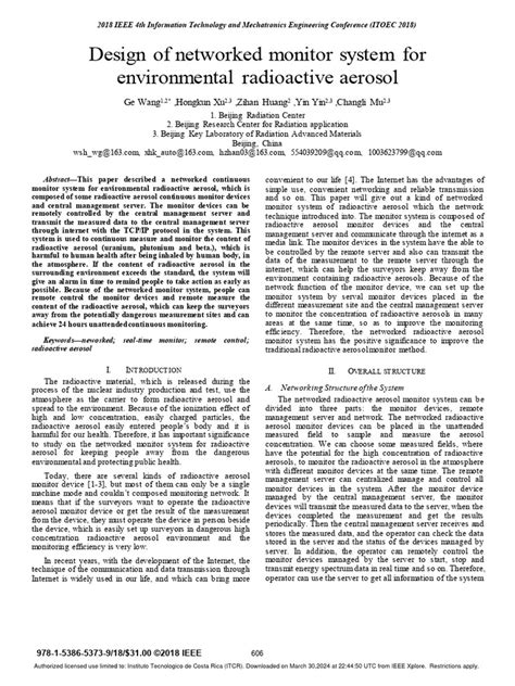 Design Of Networked Monitor System For Environmental Radioactive Aerosol Pdf Computer