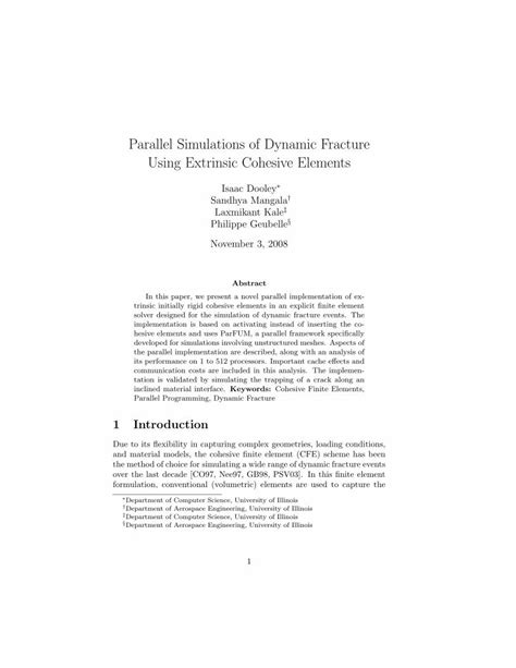 pdf parallel simulations of dynamic fracture using extrinsic